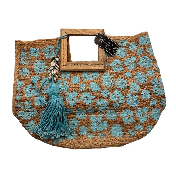 Twig & Arrow | Bags | Twig Arrow Boho Woven Jute Handmade Hand Painted ...